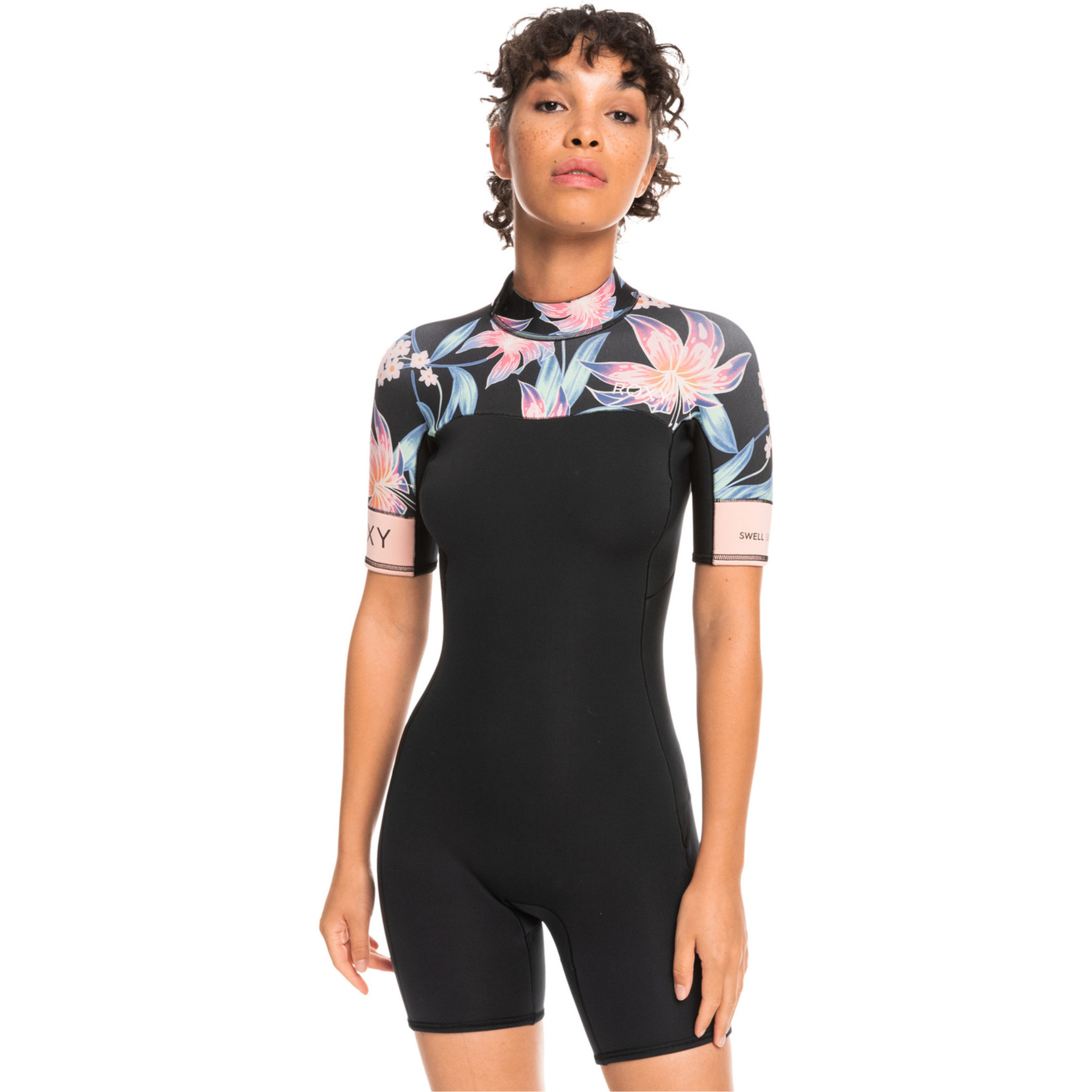 2024 Roxy Womens Swell Series 2mm Back Zip Shorty Wetsuit ERJW503027 - Anthracite | Wetsuit Outlet